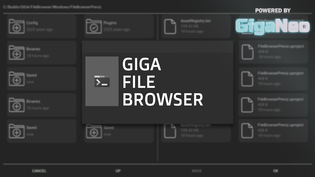 Giga File Browser (Unreal Engine C++ Plugin) - Demo and Tutorial