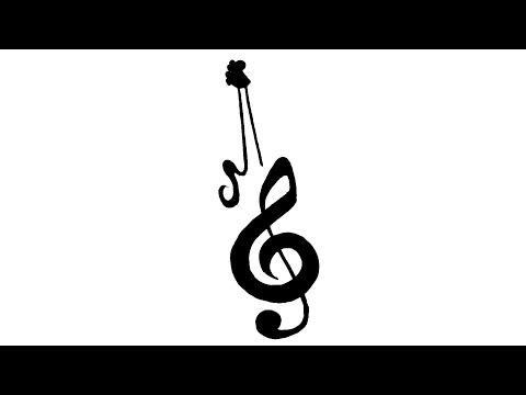 Guitar Tribal Tattoo with Music Note Drawing | How to draw Easy Guitar Drawing