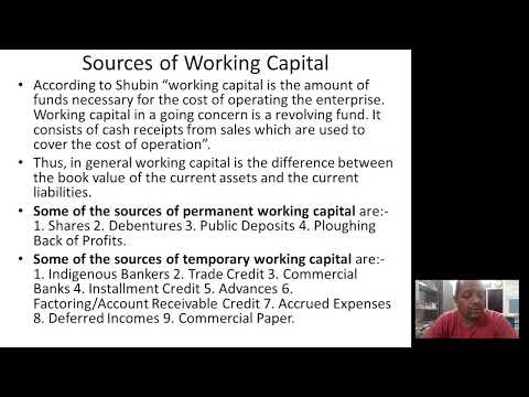 Sources of permanent working capital