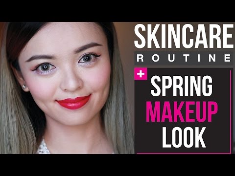 Skincare Routine and Spring Makeup Look