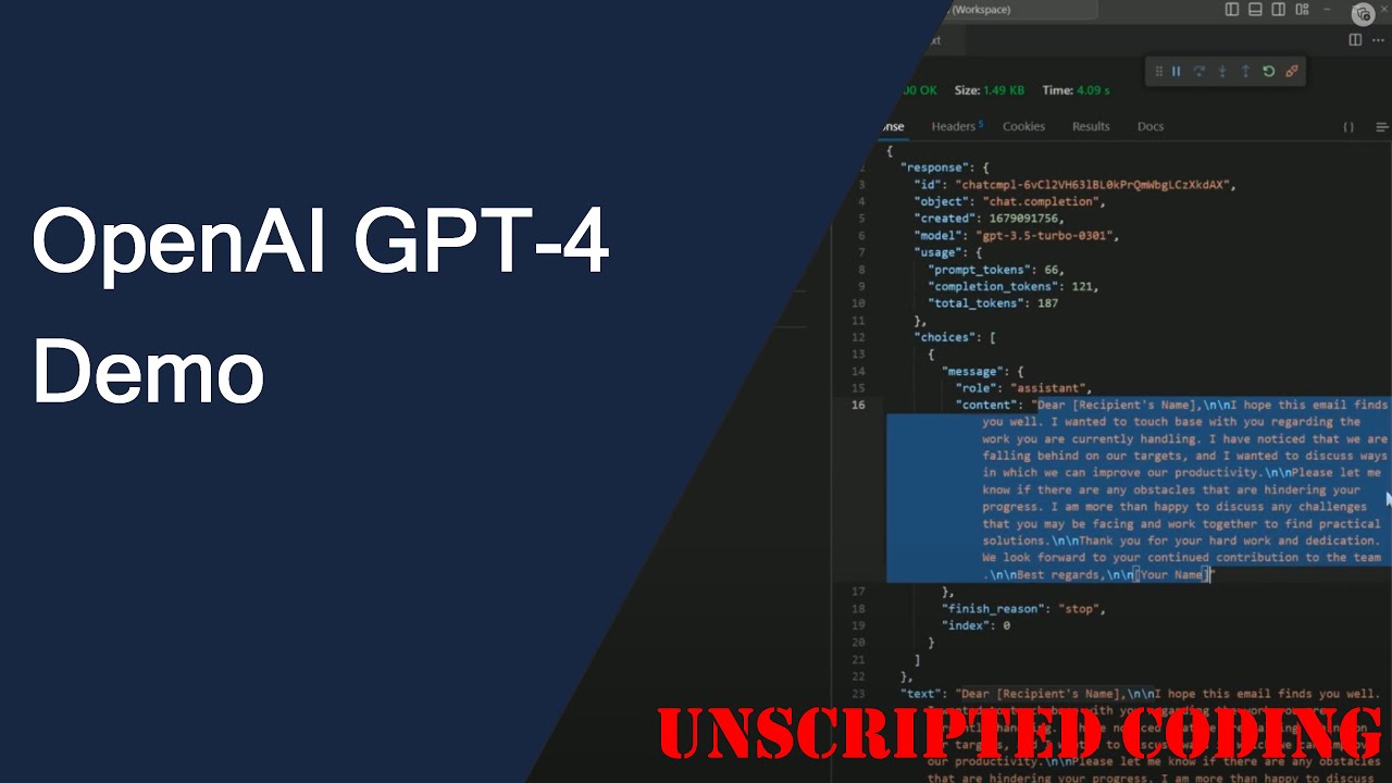 OpenAI GPT-4 demonstration: quick comparisons | Unscripted Coding