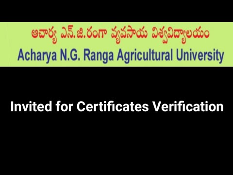 ANGRAU Invited for ertificates Verification #angraucertificateverification #sampathinformation