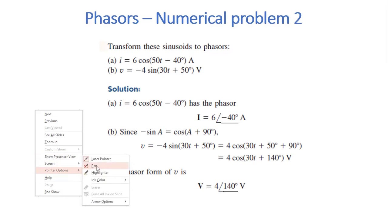 Lec 31 - Phasors Numerical problem 2