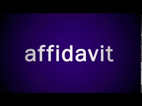 How to correctly pronounce affidavit