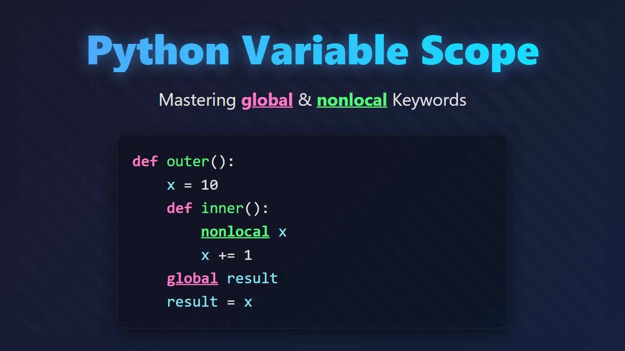 Python Global vs Nonlocal: Variable Scope Explained for Beginners!