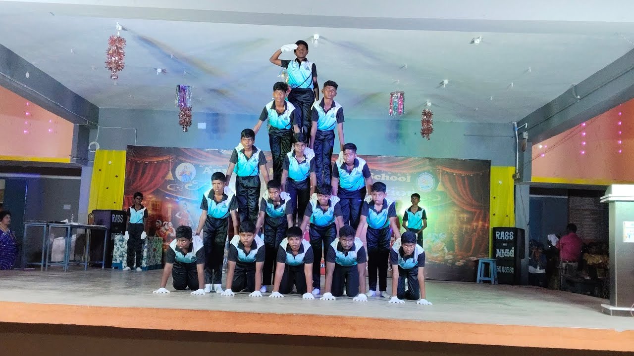 Human Pyramid by Students Amazing Performance Spectacular Pyramid Formation Students Steal the Show
