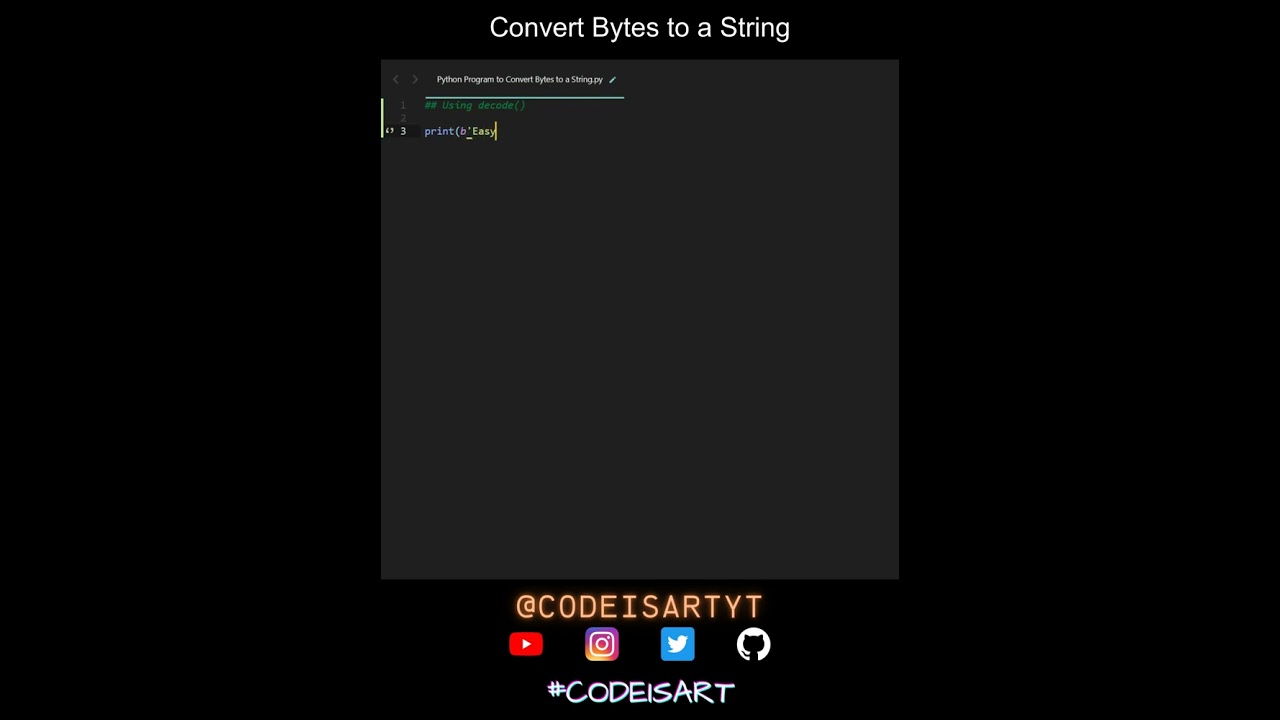 Convert Bytes to a String in Python | Python Examples | Python Coding Tutorial | Python Interview