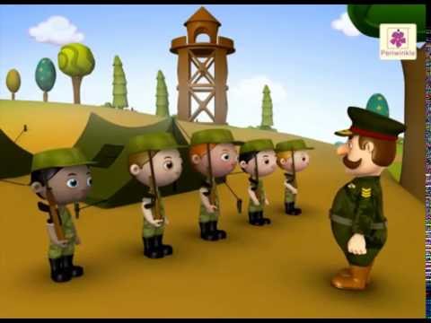 Five Little Soldiers - 3D English Nursery Rhyme for Children | Periwinkle | Rhyme #18
