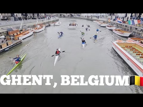 🇧🇪GHENT, BELGIUM 🇧🇪 LEIE RIVER, SAINT MICHAEL BRIDGE, GRAVENSTEEN CASTLE, KORENMARKT, MARKET HALL