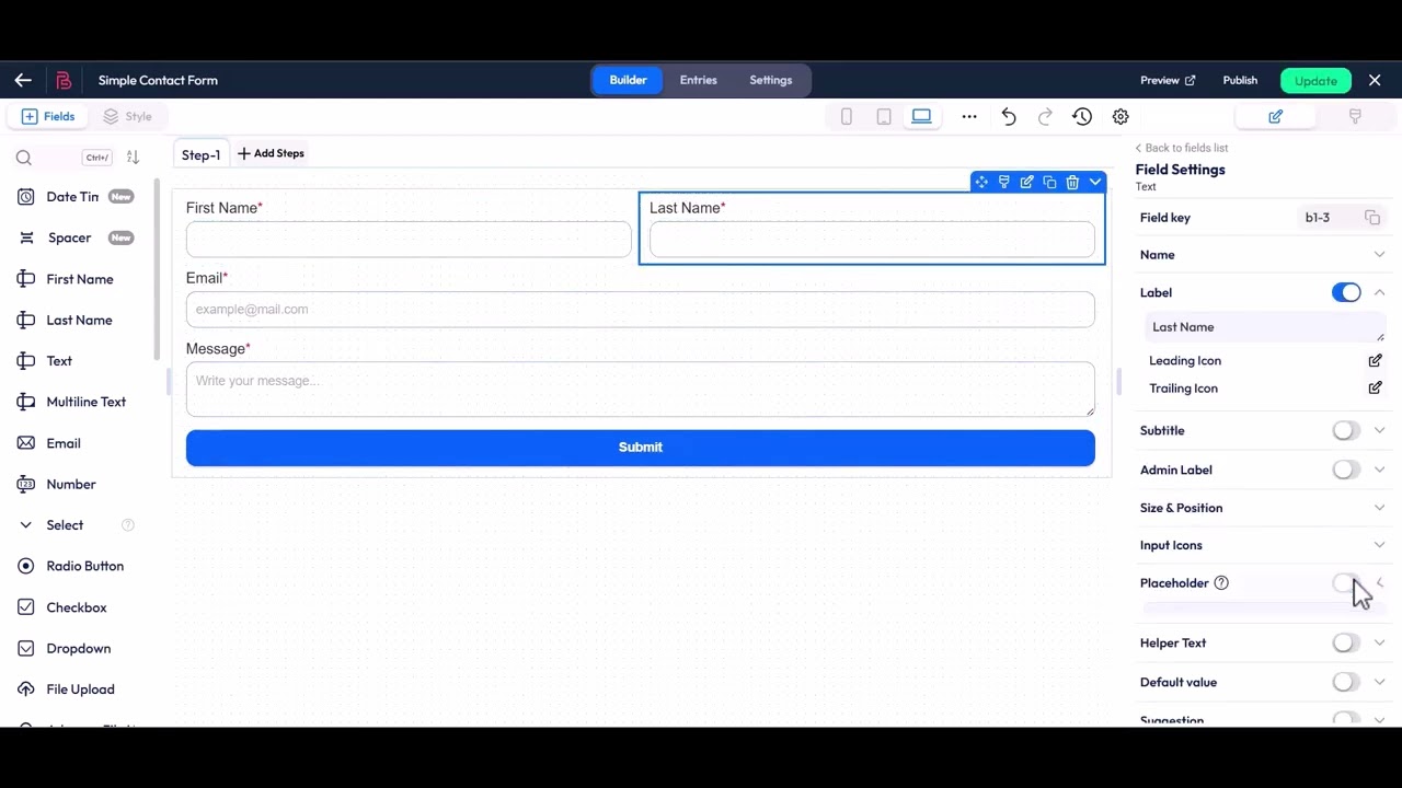How to Create a Simple Contact Form in WordPress Using Bit Form | Step-by-Step Tutorial
