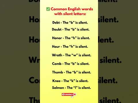 Common English Words with Silent Letters You Should Know! ๐
