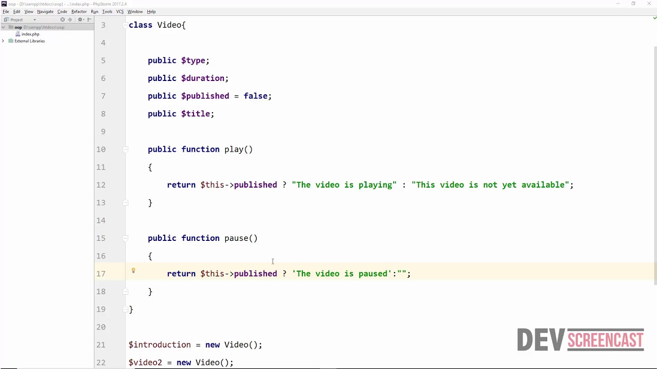 PHP OOP Tutorial -   PHP Classes and Objects
