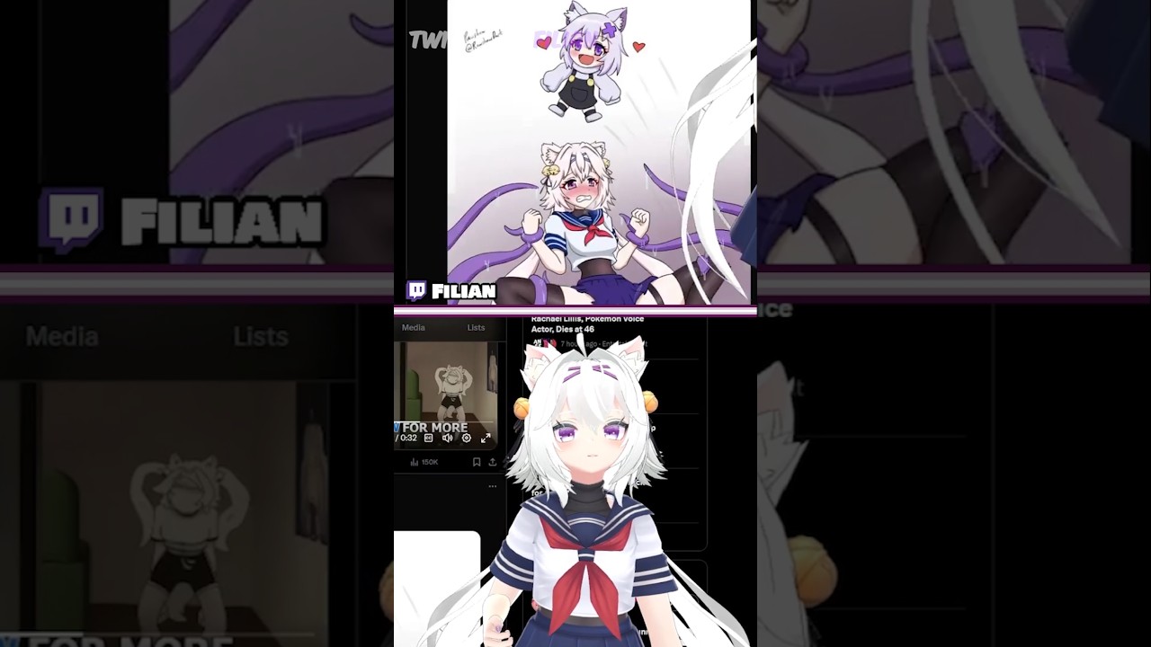 Filian receives a cute chibi fanart #filian #vtuber #filianclips