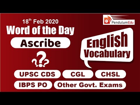 Word of the Day - Ascribe | English Vocabulary | SSC Vocab, Banking English, CAT Vocab, WOTD