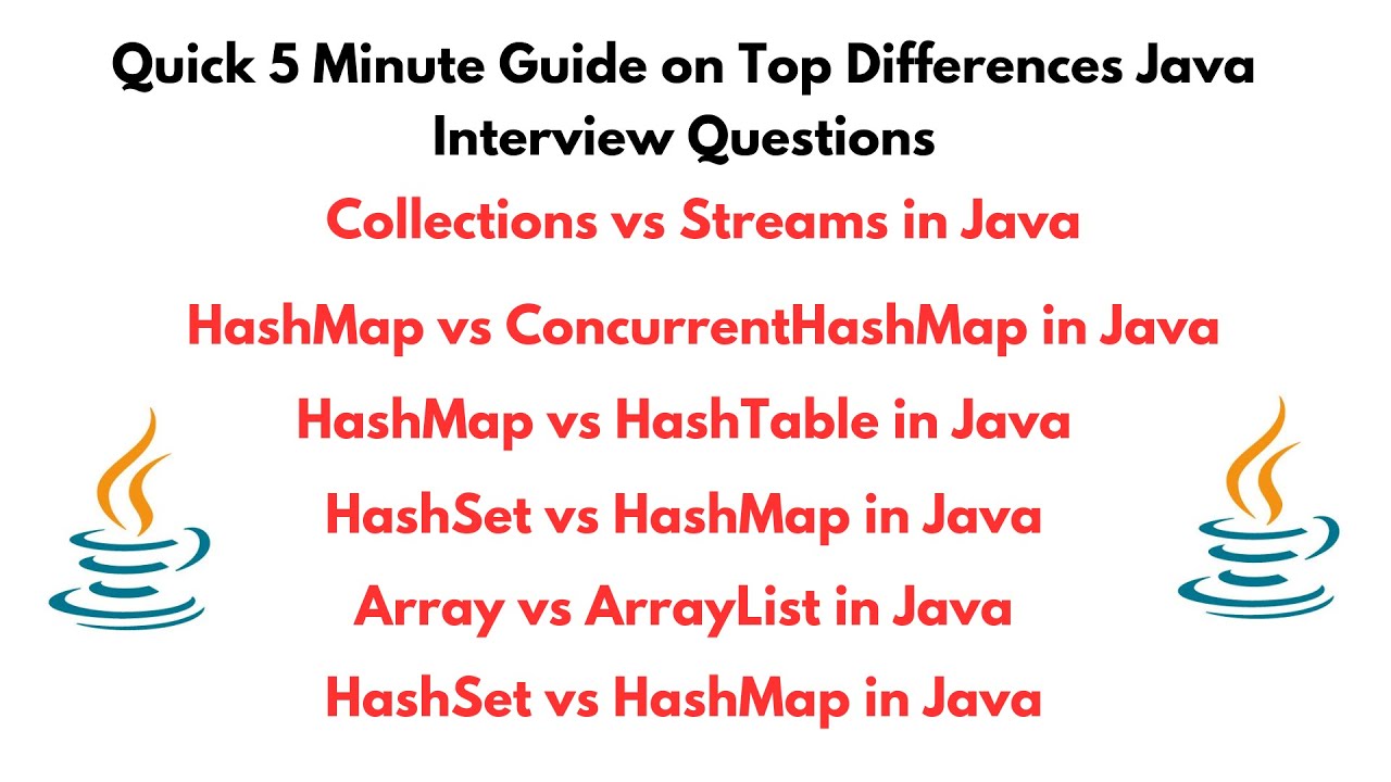 Java Array vs ArrayList | Collections vs Streams | HashMap vs ConcurrentHashMap | HashMap vs HashSet