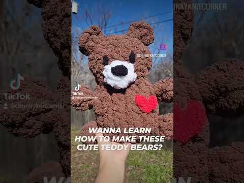 Teddy Bear Pattern with Video Tutorial is now available! #crochet #knit #diy #chunkyknit #amigurumi