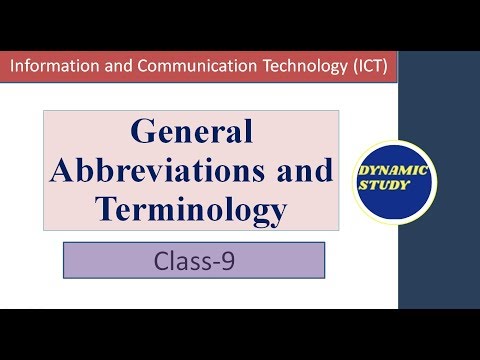 Class-9 ICT- General Abbreviations and Terminology Video Lecture - UGC NET