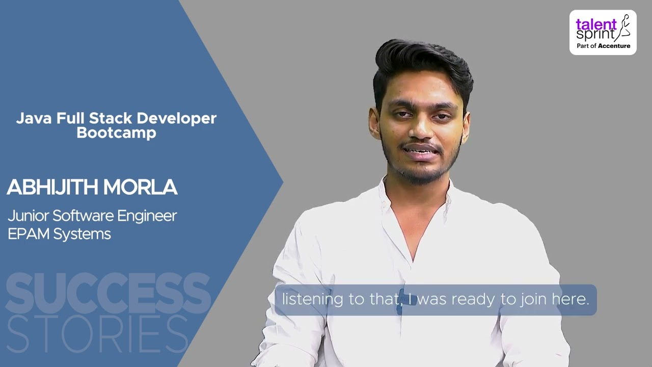 Success Stories | Abhijith Morla | Java Full Stack Developer Bootcamp