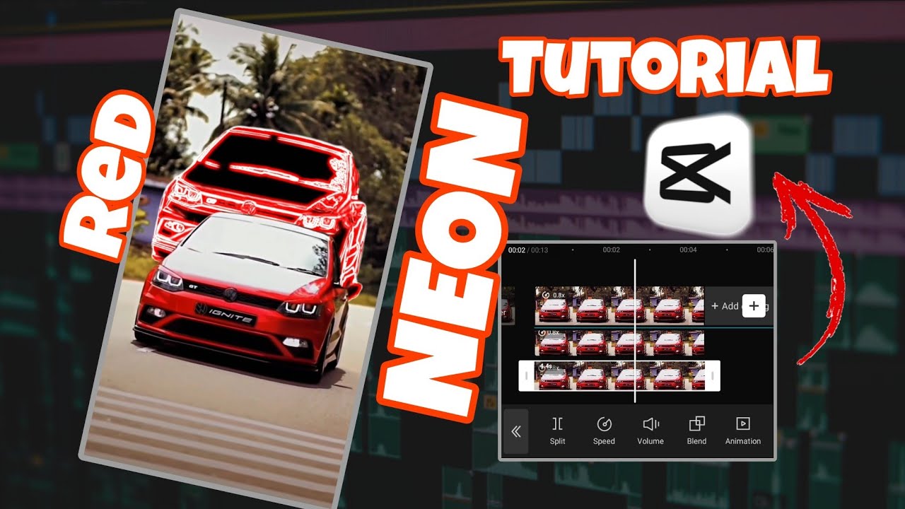 Red neon tutorial car edit | capcut easy tutorial |