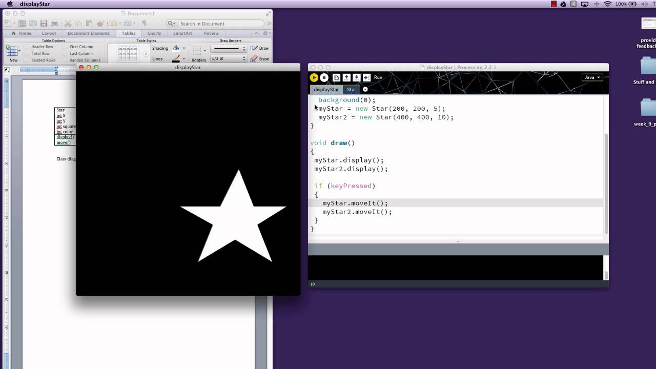 Processing: Instantiating objects