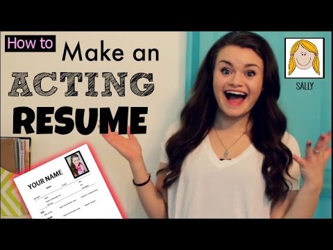How to Make an Acting Resume!!