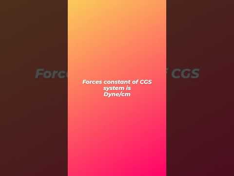 force constant in CGS system unit is