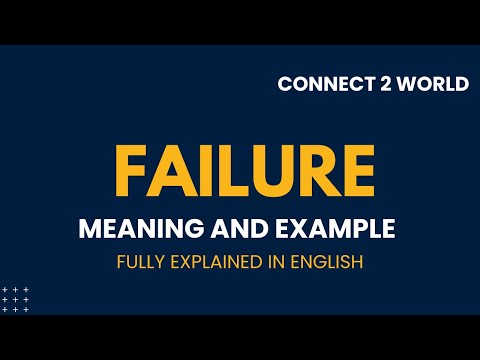 What Does failure Means || Meanings And Definitions With failure in ENGLISH