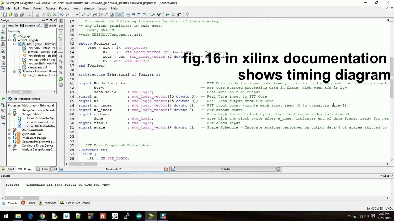 Xilinx FFT Core VHDL