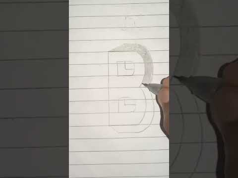 #please like and subscribe my channel 2 part #B in 3D letter ###My drawing 2468### #ternding #short