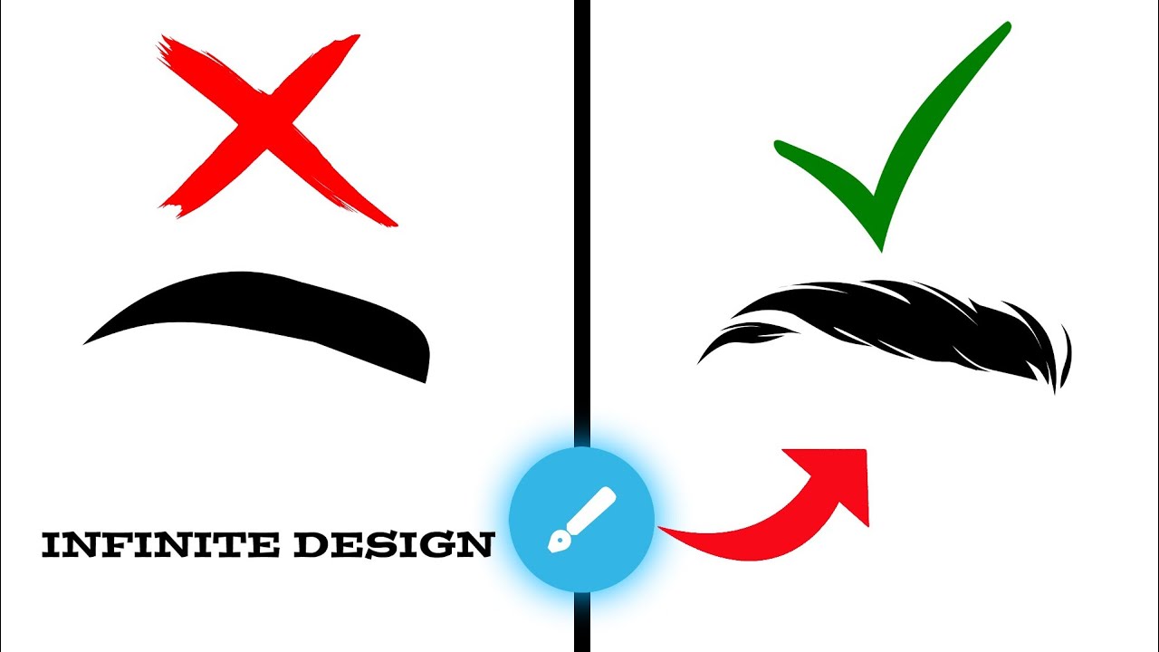 Vector eyebrow tutorial easy and fast way  ❣️|| infinite design