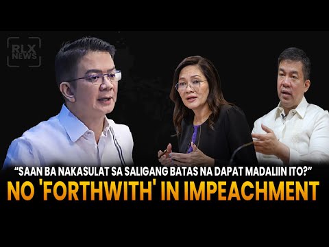 NO 'FORTHWITH' IN IMPEACHMENT - SAYS ESCUDERO