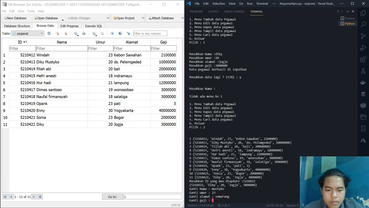 Membuat database sqlite3 dengan python