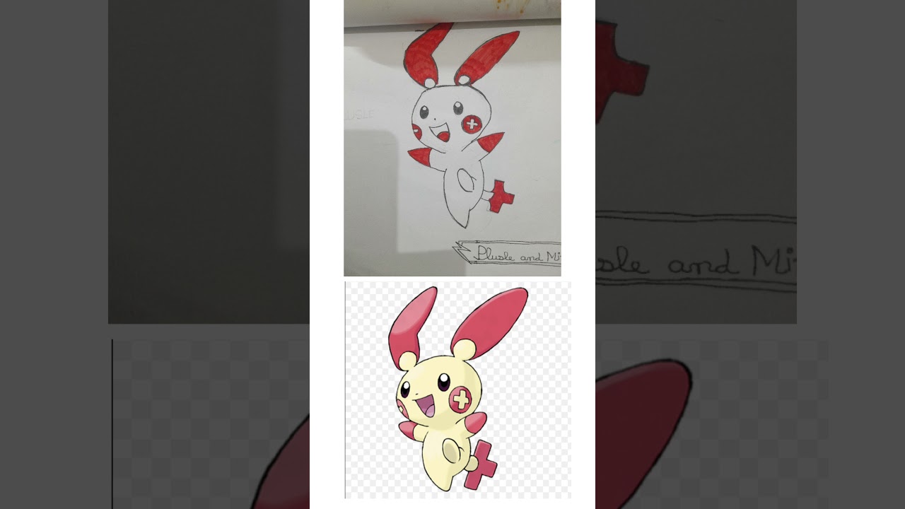 Plusle/My Drawing vs Real Image/#pokemon #plusle #cutepokemon #cute #mydrawingexhibition #drawing