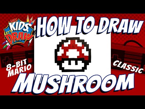 How to Draw a Mario Mushroom - Classic 8-bit Pixel Version
