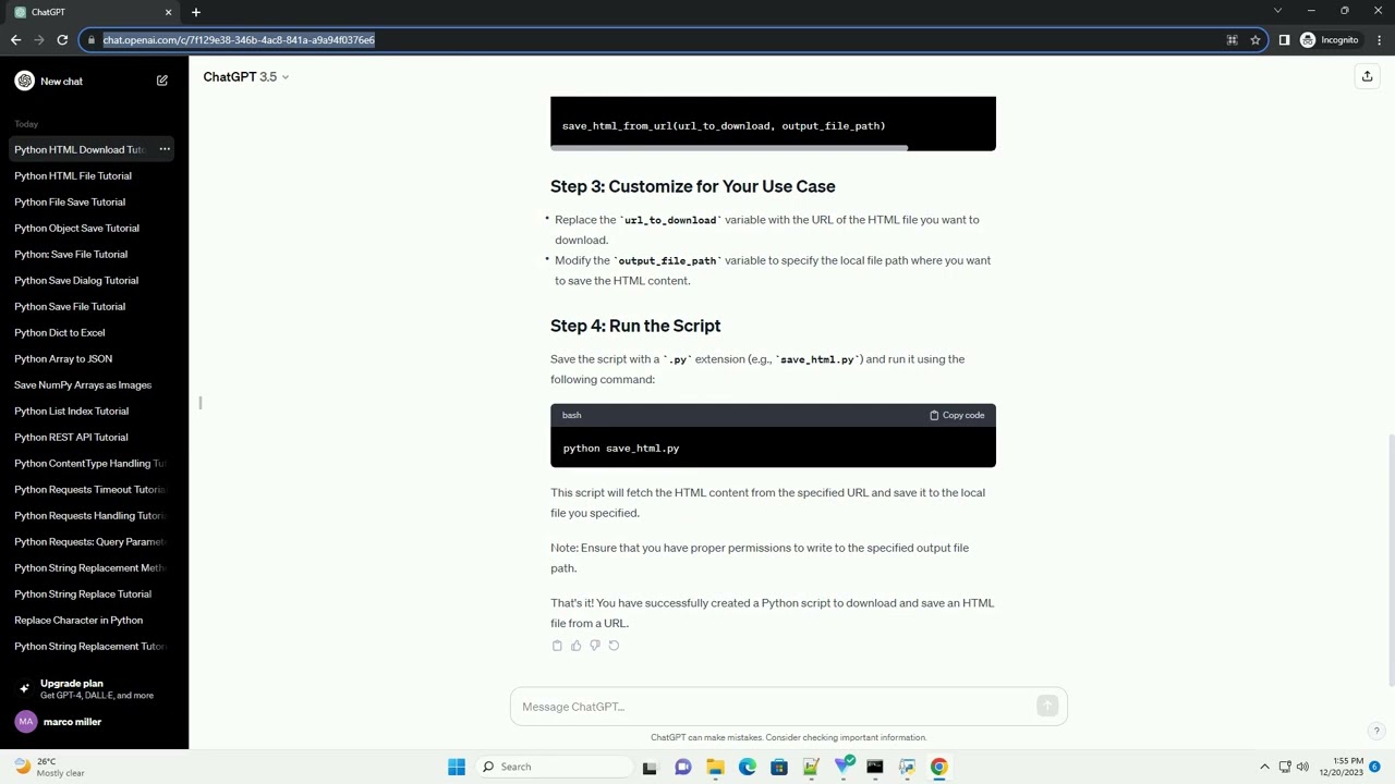 python save html file from url