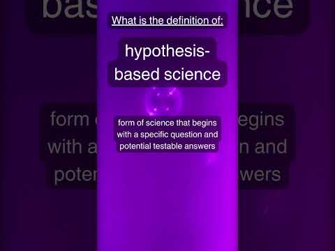Define | hypothesis-based science