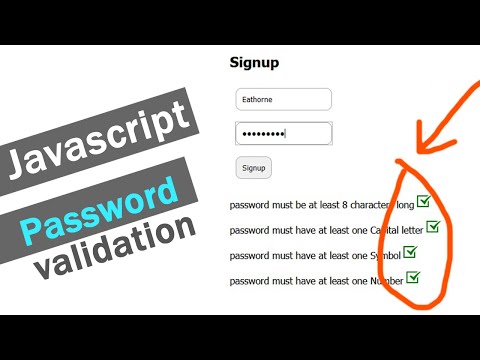 Learn Javascript password validation on user signup forms | How to | Quick programming tutorial ...