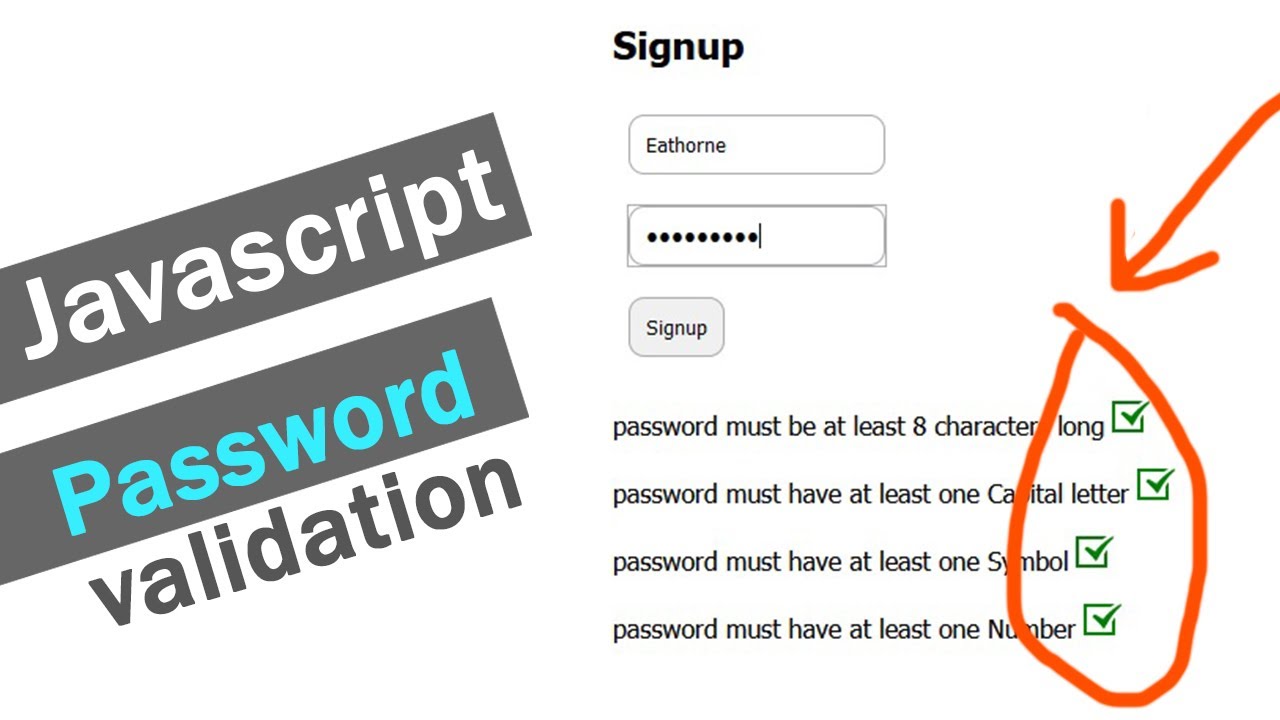 Javascript password validation on user signup forms | How to | Quick programming tutorial