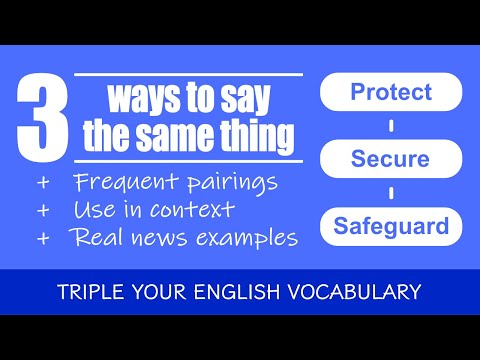 Three ways to say the same thing: "protect" + synonyms