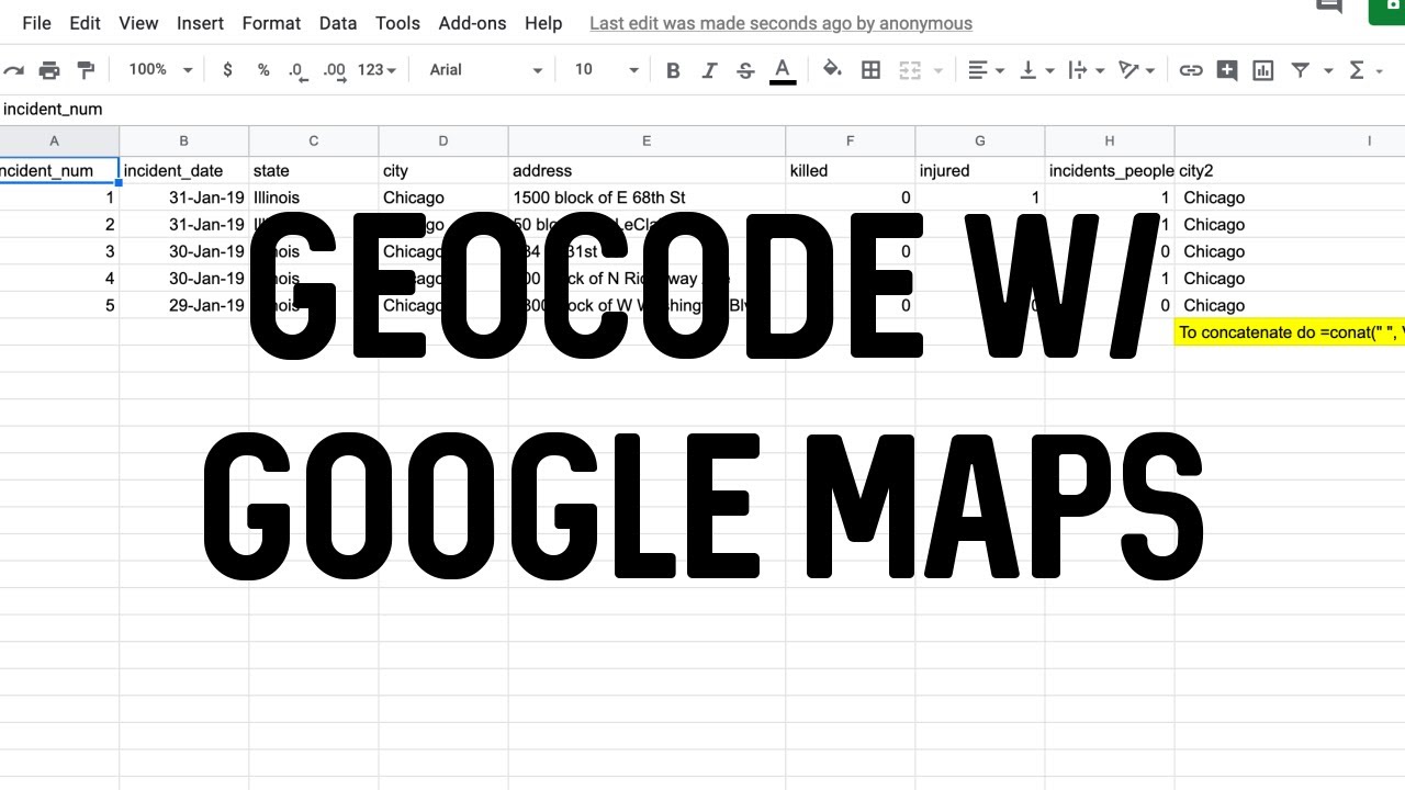 Geocode Data Using Google Maps