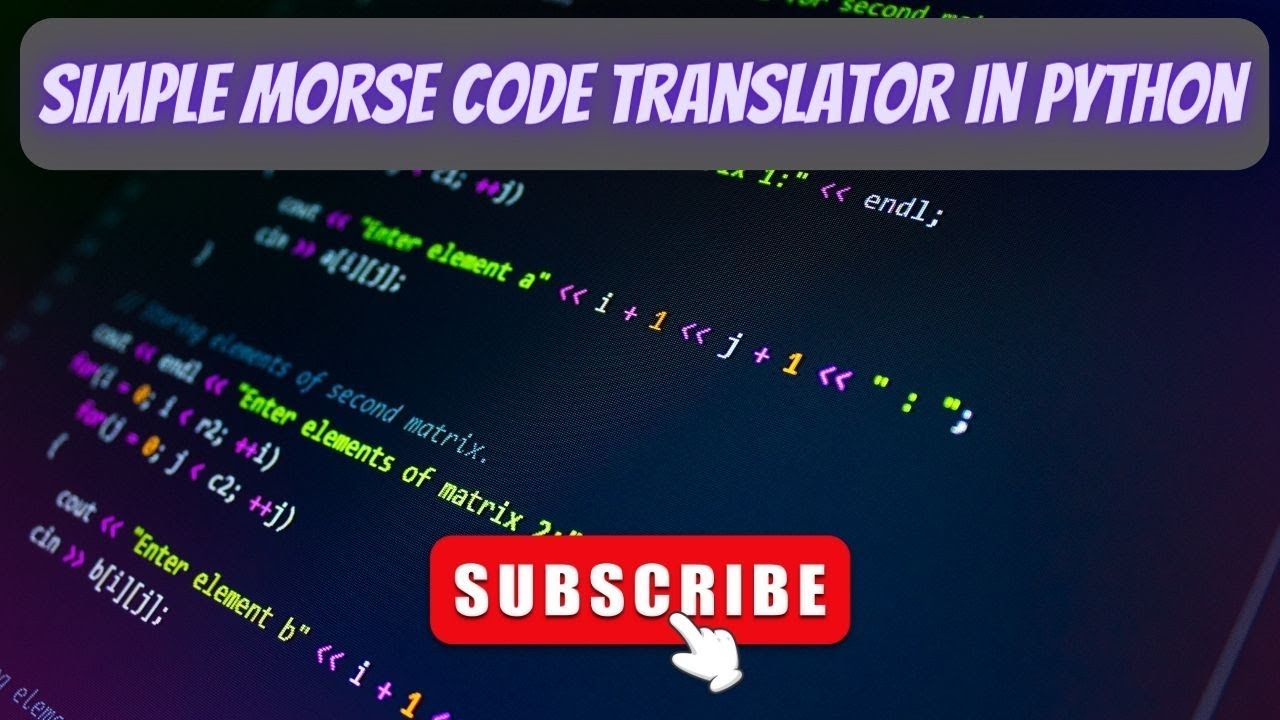 Simple Morse Code Translator in Python!
