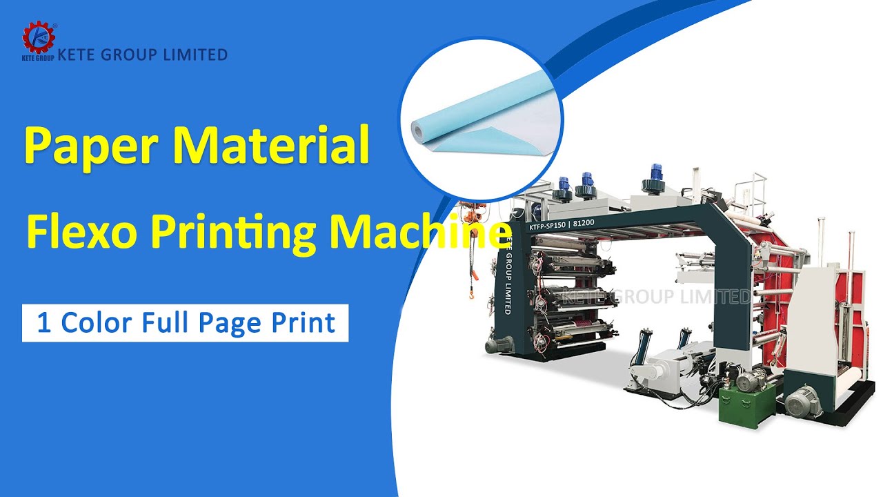 Flexo Printing Machine for Paper Material with 1 Color Full Page Printing