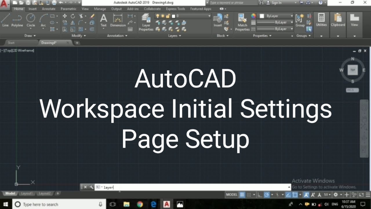 AutoCAD Workspace Initial Settings | Page Setup