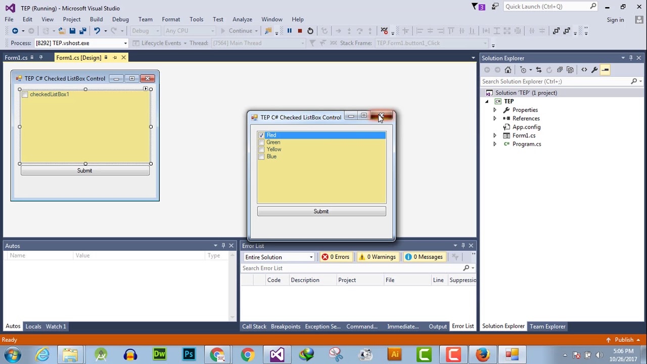 052 - E - C# Checked ListBox CheckOnClick