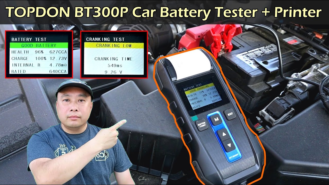 Easy To Use Car Battery Tester w/ Built-in Printer | TOPDON BT300P