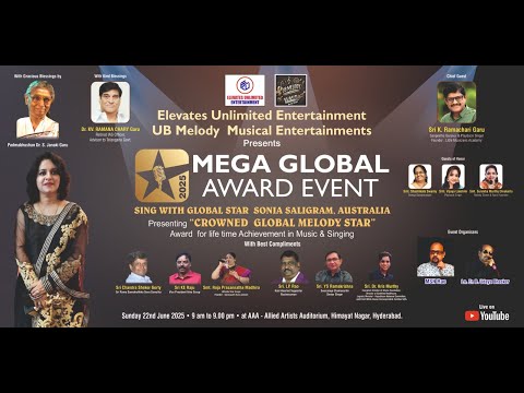 ELEVATES UNLIMITED ENTERTAINMENT & UB MELODY MUSICAL ENTERTAINMENTS | MEGA GLOBAL AWARD EVENT | live