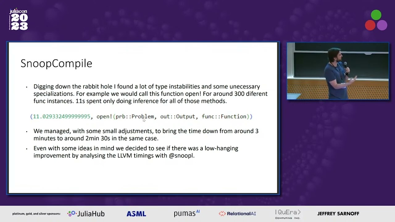 Debugging Time Spent in LLVM With SnoopCompile | Guilherme Bodin | JuliaCon 2023