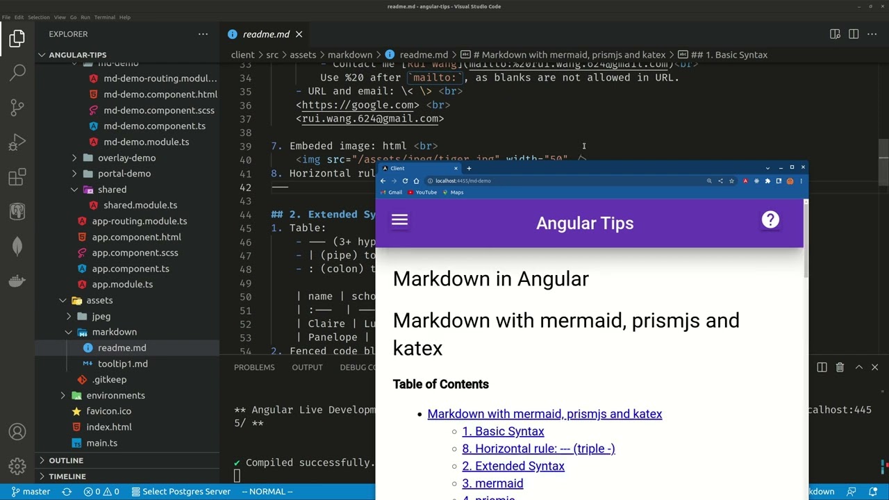 How to render markdown file in Angular component