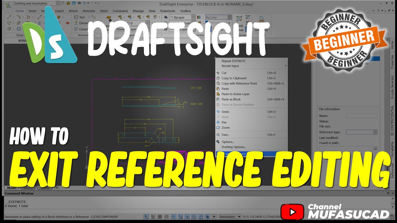 How To Exit Reference Editing In Draftsight