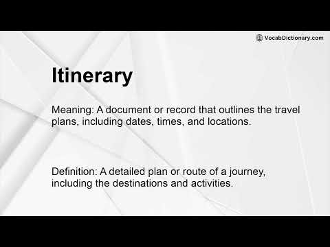 Itinerary Meaning
